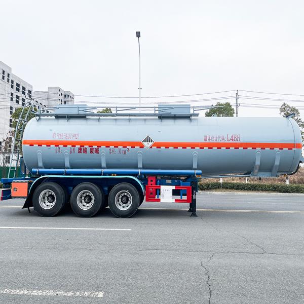 Quality High Capacity 24000L PE Lining Hydrochloric Acid Tanker Semi Trailer With 3 for sale