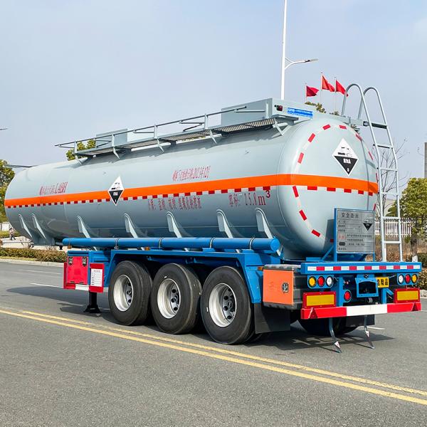 Quality Carbon Steel Polyethylene Lined HCL Tanker 3 Axle Semi Trailer For Chemical for sale