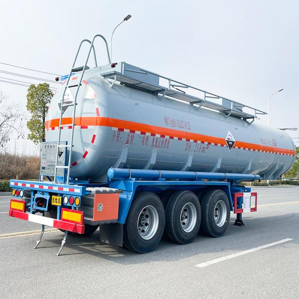 Quality Carbon Steel Polyethylene Lined HCL Tanker 3 Axle Semi Trailer For Chemical for sale