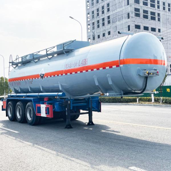 Quality Carbon Steel Polyethylene Lined HCL Tanker 3 Axle Semi Trailer For Chemical for sale