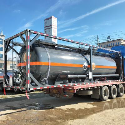 China 30 Feet ISO Tank Container Carbon Steel For Chemical Liquid Oil Gas Storage Transport for sale