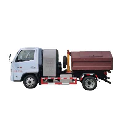 China Pure Electric Unloaded Skip Loader Hook Lift Garbage Truck for Eco-Friendly Waste Management for sale