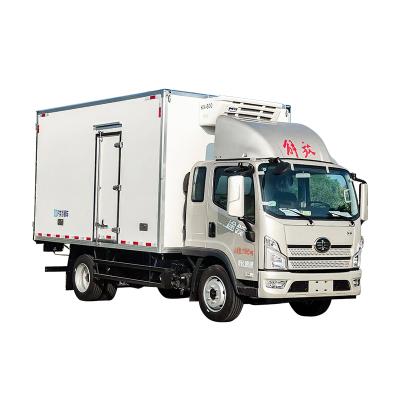 China FAW Seafood Frozen Transport Three Person Box Style 4x2 Refrigerated Truck with -20 Temperature Range and Diesel Fuel Type for sale