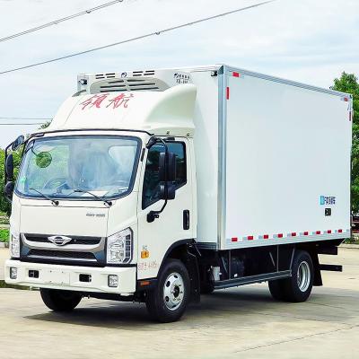 China Gross Vehicle Weight ≤5T Fresh Flower Ice Block Cold Chain Car Dual Temperature Unit 4x2 Refrigerated Car Temperature Range -18 for sale