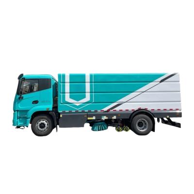 China Custom's Requirement 18T Durable Electric Road Sweeper Truck Energy type Pure Electric Washing Sweeping for sale