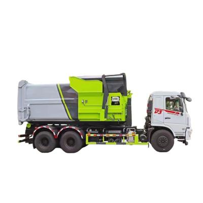 中国 エネルギータイプ 純電動 18CBM 水力フックリフト 後部積載 ゴミ箱 廃棄物管理のための廃棄物収集車両 販売のため