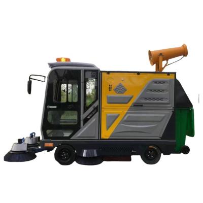 China High Capacity Dustbin And Water Tank Electric Four Wheel Sweeper With Fog Cannon Function Powered for sale