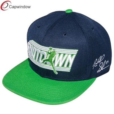 Cina Cappelli su ordinazione di Strapback della saia del blu 100 dei berretti da baseball hip-hop acrilici del tessuto in vendita