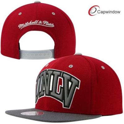 Cina Berretti da baseball regolabili di Grey/rossi Snapback con acrilico e lana mescolati in vendita