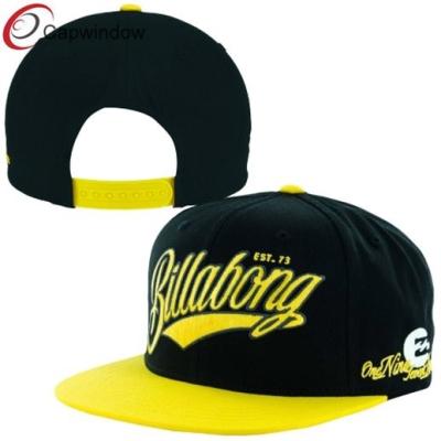 Cina Berretti da baseball neri regolabili/pianamente di Snapback del poliestere cotone di Bill in vendita