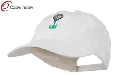 Cina La palla da golf bianca sul T di golf ha ricamato i cappelli di baseball lavati del golf del cotone in vendita