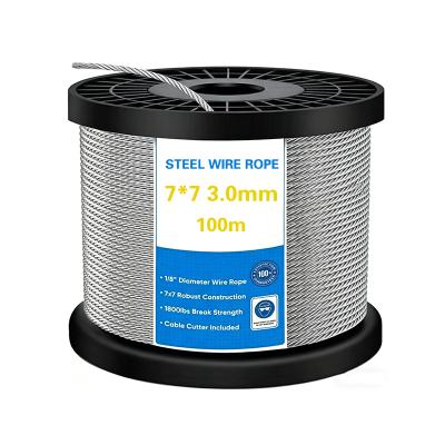 China 7x7 Galvanized Wire Rope ,  Carbon Steel Core Wire Rope 1.5mm 2mm 3mm 4mm for sale