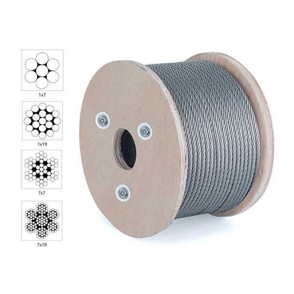 Quality 7x19 Galvanized Wire Rope Torsional Resistant  3mm-12mm For Lifting Engineering for sale