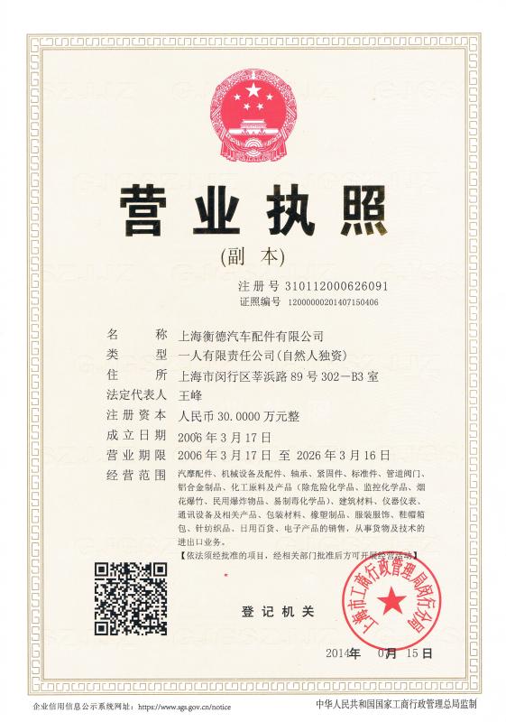 Fornitore cinese verificato - SHANGHAI HENGDE AUTO PARTS CO.,LTD