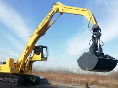China El cubo de la cáscara y el agarre de la excavadora están hechos de acero manganeso de alta resistencia y pueden girar para la extracción de arena en venta
