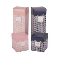 China Rectangle Perfume Bottle Packaging Box Pink Blue Printing With Auto Lock Bottom for sale