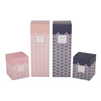 China Rectangle Perfume Bottle Packaging Box Pink Blue Printing With Auto Lock Bottom for sale