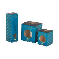 China SBS paper Perfume Packing Box Bule Color With Cutting Window for sale
