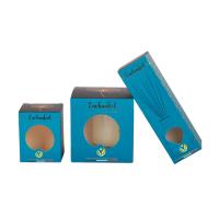 China SBS paper Perfume Packing Box Bule Color With Cutting Window for sale