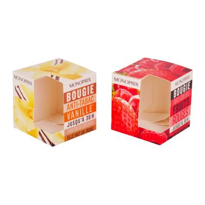 Cina scatola d'imballaggio della candela della carta kraft di 1mm variopinta con il taglio della finestra in vendita