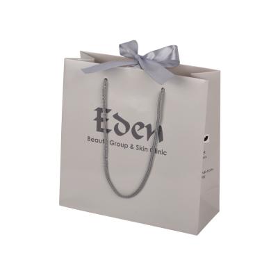 Cina Corda di nylon Logo Paper Bags su ordinazione, borse di distributore di giornali di Kraft 20x30x12cm in vendita