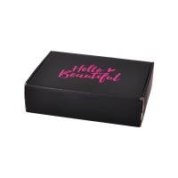 China Clothing Black Corrugated Mailer Boxes Recyclable With Raffia for sale