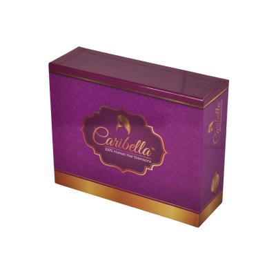 Cina Scatola spessa porpora del cassetto di Matte Lamination Hair Extension Box del cartone dell'oro 2mm in vendita