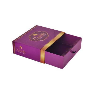 Cina Scatola spessa porpora del cassetto di Matte Lamination Hair Extension Box del cartone dell'oro 2mm in vendita