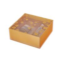 China PVC Window Paper Base Sliding Drawer Box Packaging Cosmetics With Insert for sale