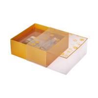 China PVC Window Paper Base Sliding Drawer Box Packaging Cosmetics With Insert for sale