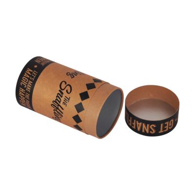 Cina Biodegradable Black Kraft Paper Cylinder Packaging Tea Coffee Round Tube Box in vendita