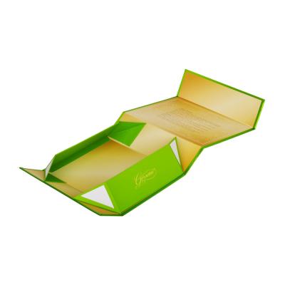 Cina Magnetic Foldable Paper Wig Gift Box Hair Extension Packaging Rectangle Green in vendita