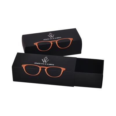 Cina Occhiali da vista con cartone pieghevole Scatole regalo Imballaggio Occhiali da sole Rectangolo nero in vendita