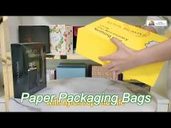 Matt Lamination Yellow Paper Packaging Bags Square Shape