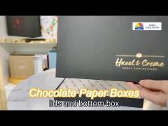 Black Paperboard Hot Stamping Chocolate Packaging Boxes With Plastic Insert