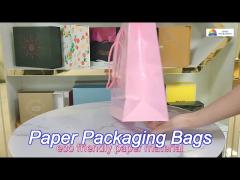 Glossy Lamination Coated Paper Bags Packaging Cosmetic With Handle