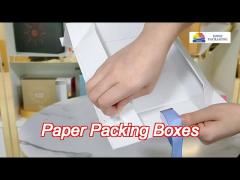 Sturdy White Foldable Paper Magnetic Gift Boxes Packaging Product With Ribbon