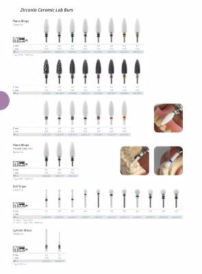 China Zirconia Ceramic Lab Burs for Crown, Bridge & Veneer Finishing for sale