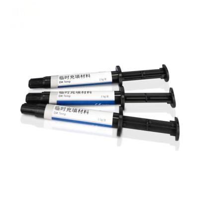 China DENTEX DX.Temp Temporary Filling Material 2.5g Syringe Light Cure Blue Shade Provisional Filling Resin with Mixing Tips for sale
