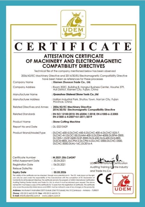 CE - Quanzhou Dialead Stone Tools Co., Ltd.