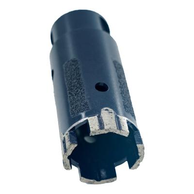 Cina Perforazione a secco di roccia di granito rosso con perforazione di 35 mm con adattatore M14 e polvere di ferro in vendita
