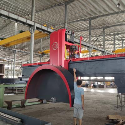 China Linsing Quatro Post Guia Multi Blade Bridge Saw Machine para corte de blocos de granito à venda
