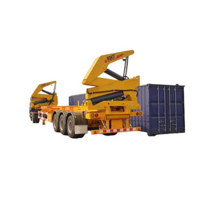 China 20 To 40ft 3 Axle 37 Ton Side Self Loading Container Trailer for sale