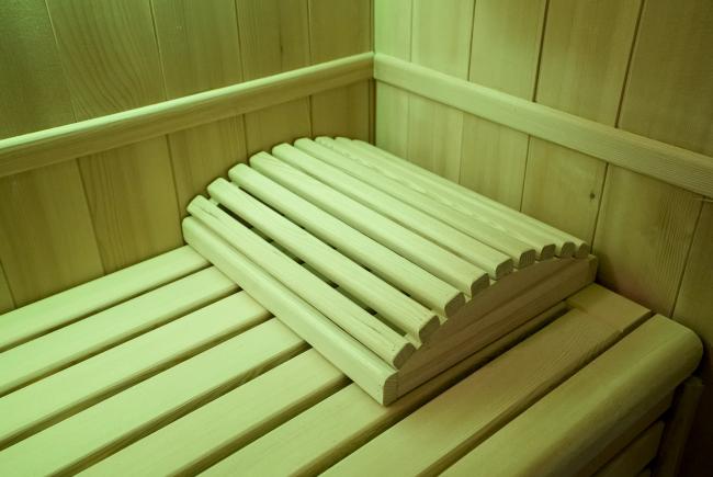 Spacious 2-person sauna interior