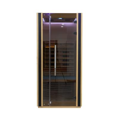 China 1 Person Full Spectrum and Carbon Heaters Indoor Wooden Small Infrared Sauna for sale