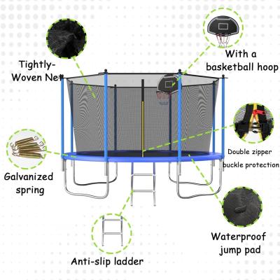 China 12FT Durable Outdoor Trampoline - Reinforced Springs & Safety Enclosure for Family Use for sale