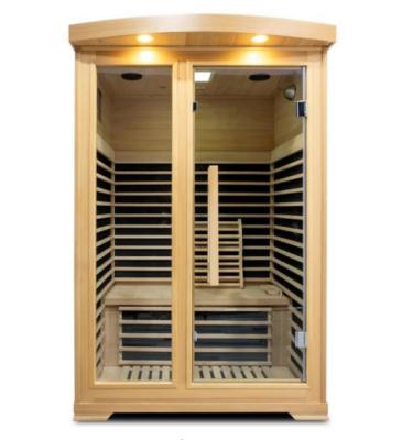 China **2 Person Hemlock Okuman Solid Wooden Indoor Low Emf Carbon Heater Sauna for sale