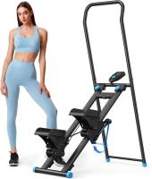 China Stair Stepper Exercise Machine with Handlebar 300 lbs Capacity Adjustable Resistance for sale