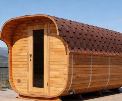 China Deep Detox Hemlock Porch Bucket Cube Sauna Room for sale