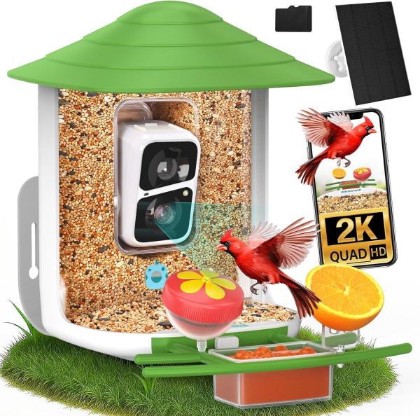 Quality Visible Bird Feeder Featuring Consumption and Built In 4000mA Battery with Type C Interface and Two Way Audio Support for sale